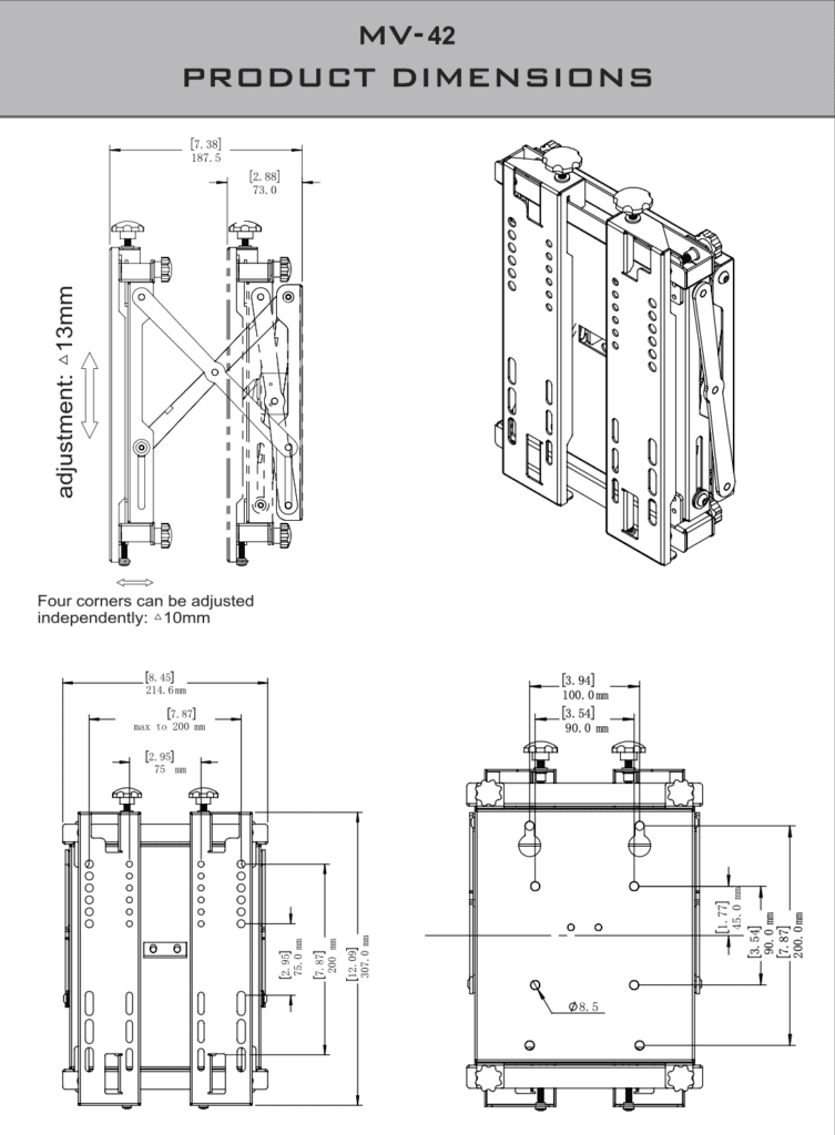 Videowall Mounts Digital Signage Mounting Pop-Out Screen